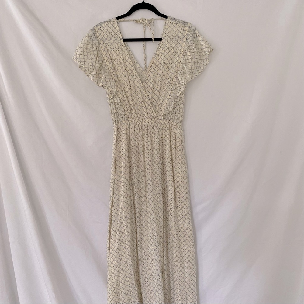 Lovestitch Maxi Dress, Flutter Sleeves, Size L - Gem